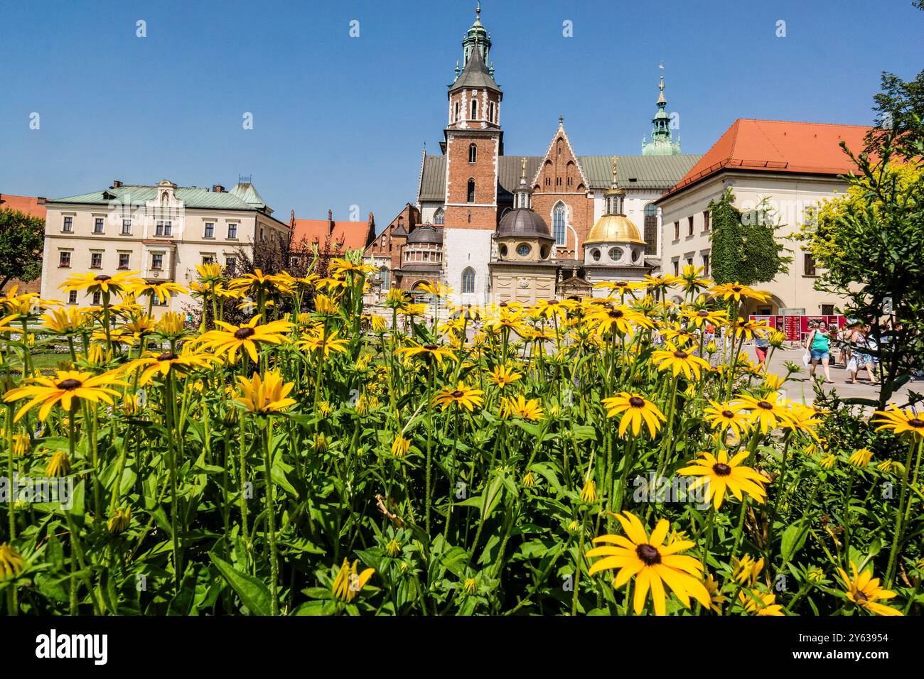 Wawel Cathedral, exterior and gardens, Polish national shrine, Krakow ...