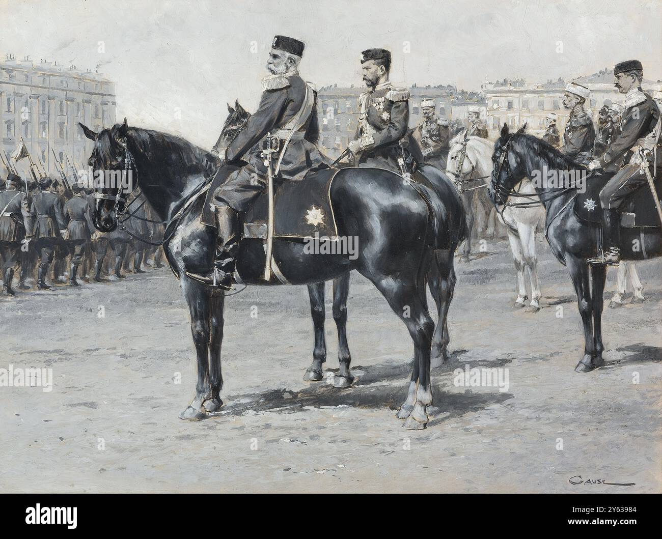 Emperor Franz Joseph I of Austria with Tsar Nicholas II of Russia and ...