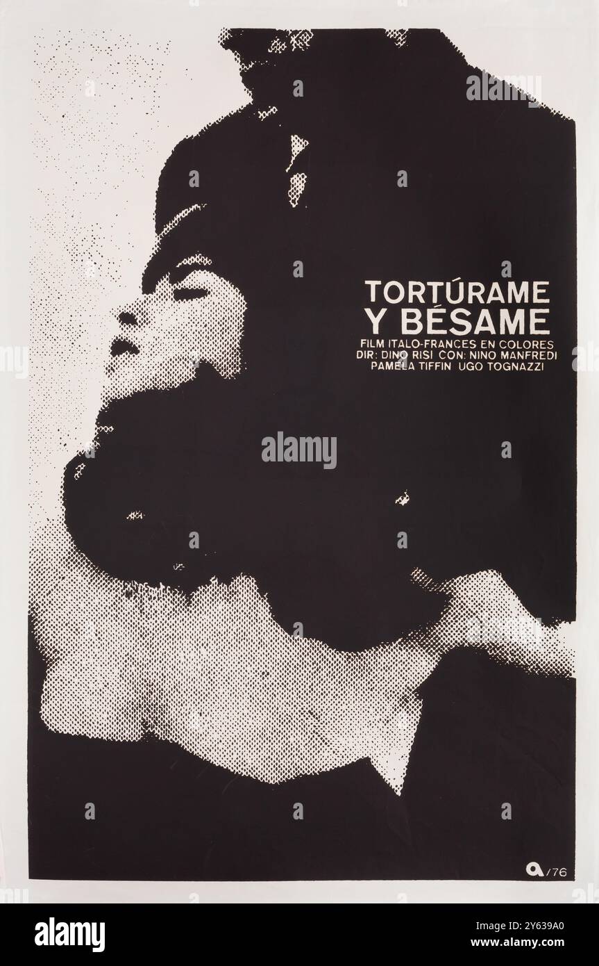 Movie poster "Torture Me But Kill Me with Kisses" by Dino Risi. Museum: PRIVATE COLLECTION ...