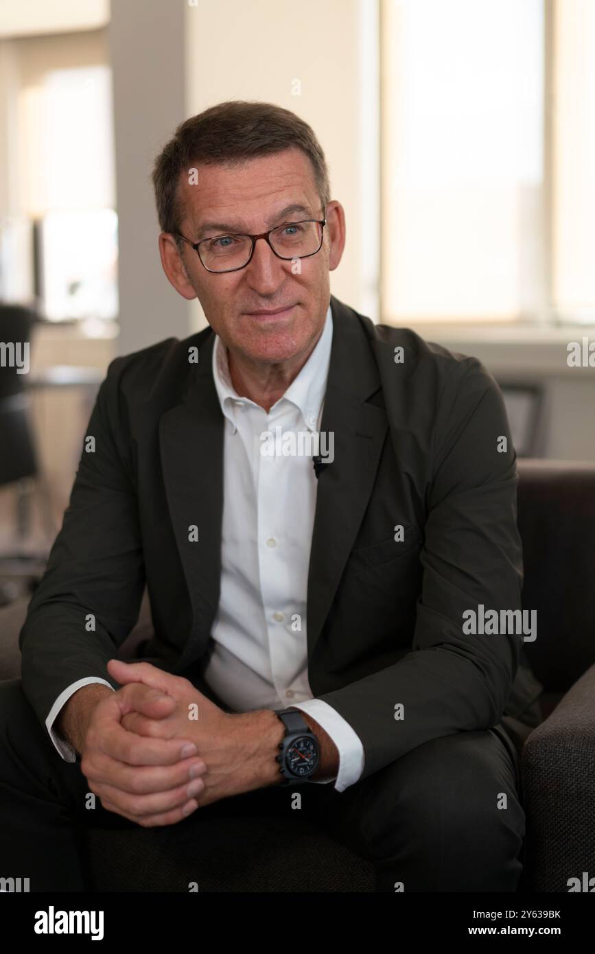 Madrid, 06/16/2023. Interview with Alberto Núñez Feijóo at the PP ...