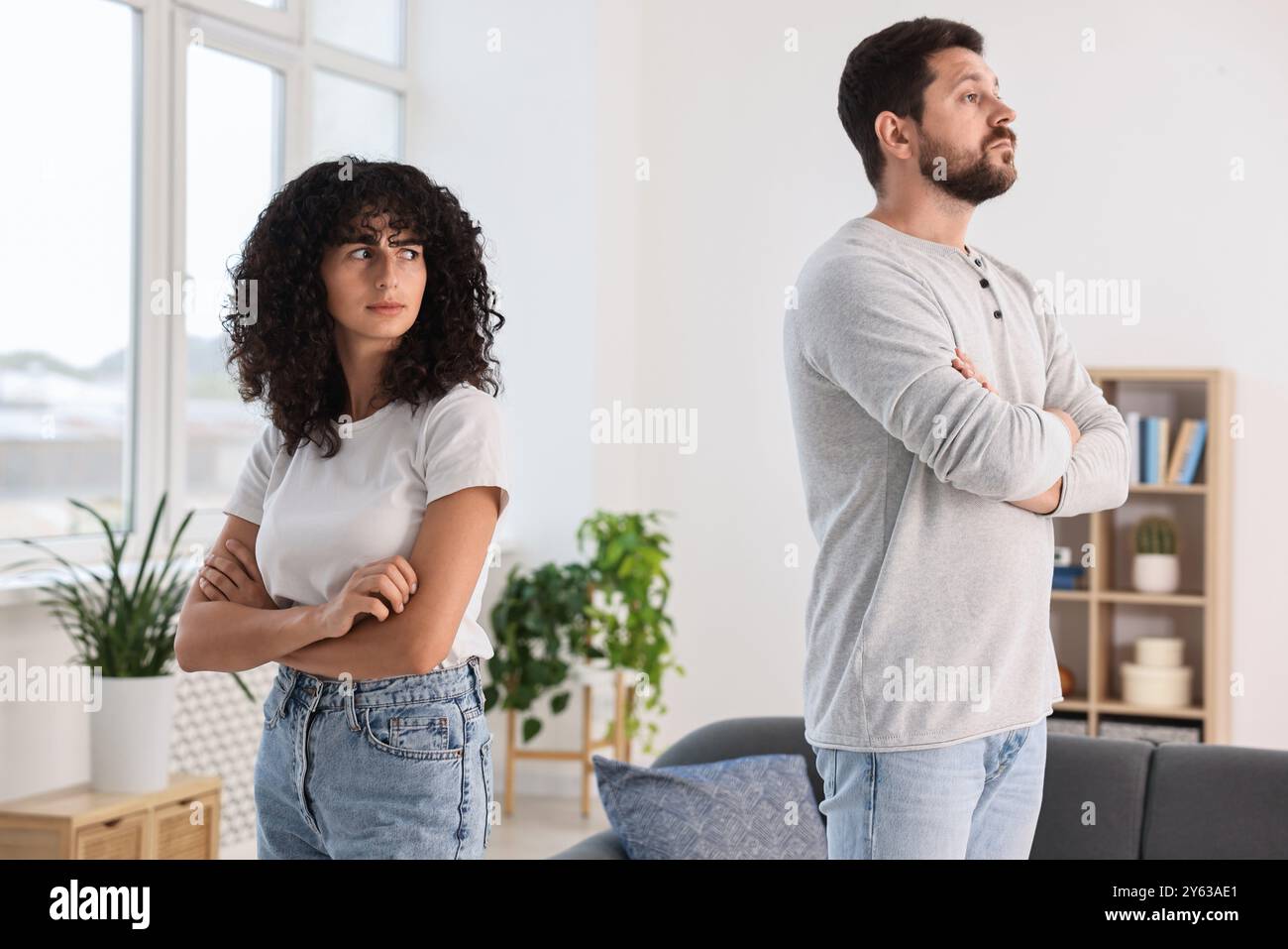 Young couple having quarrel home hi-res stock photography and images ...