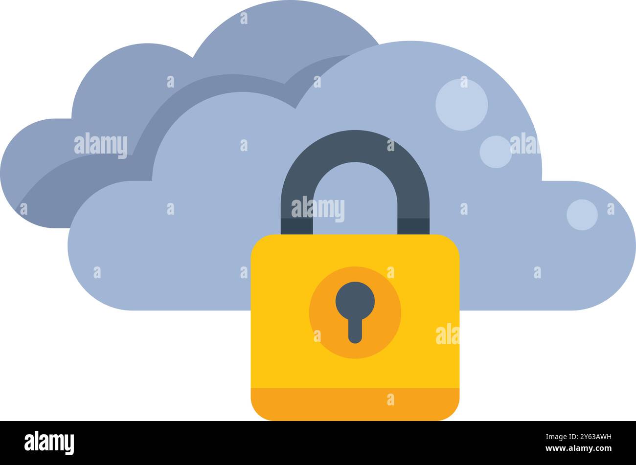 Locked Padlock Is Appearing In Front Of Cloud Computing Symbolizing