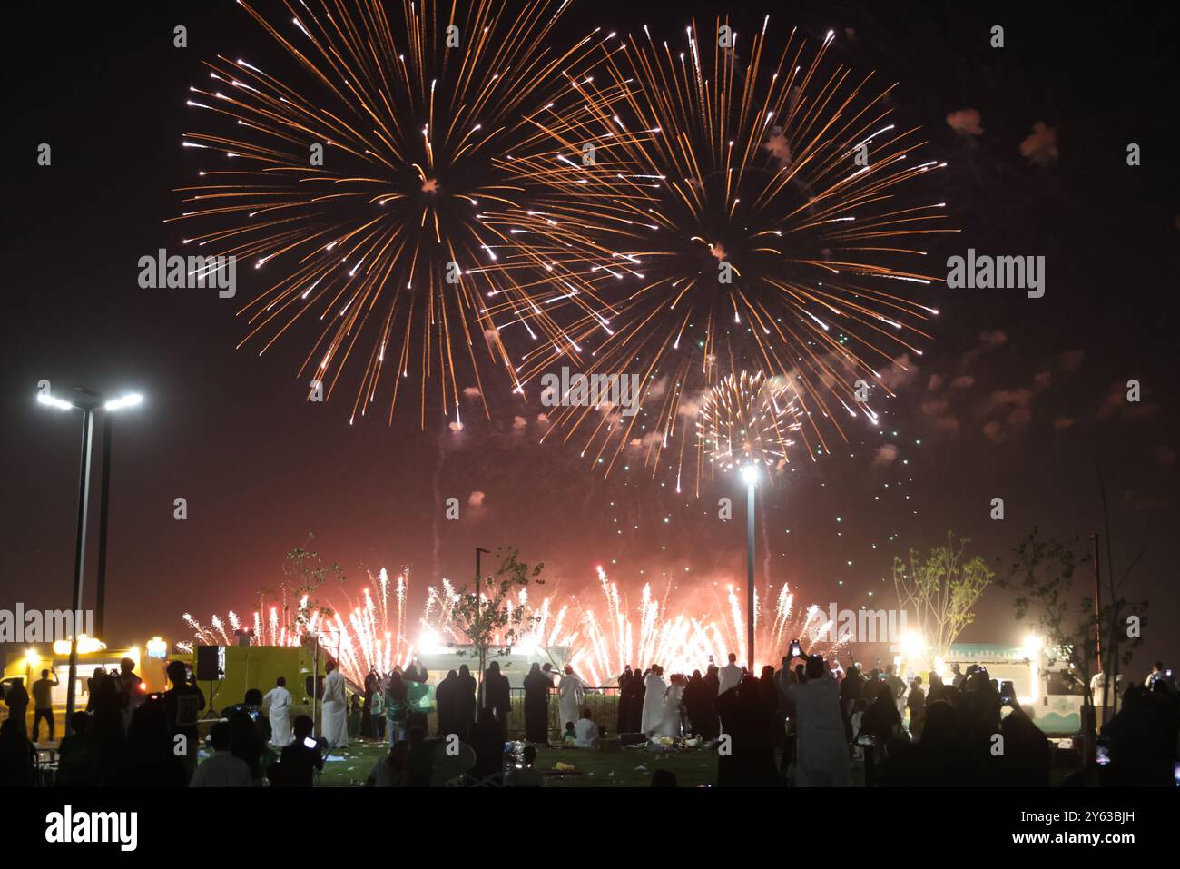 Saudi national day fireworks hi-res stock photography and images - Alamy