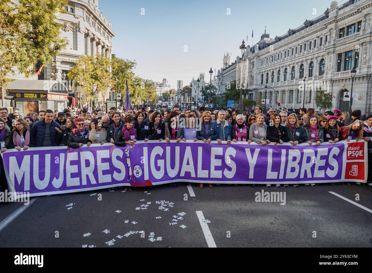 Madrid, 11/25/2023. Ana Redondo, Francina Armengol, Andrea Fernández ...