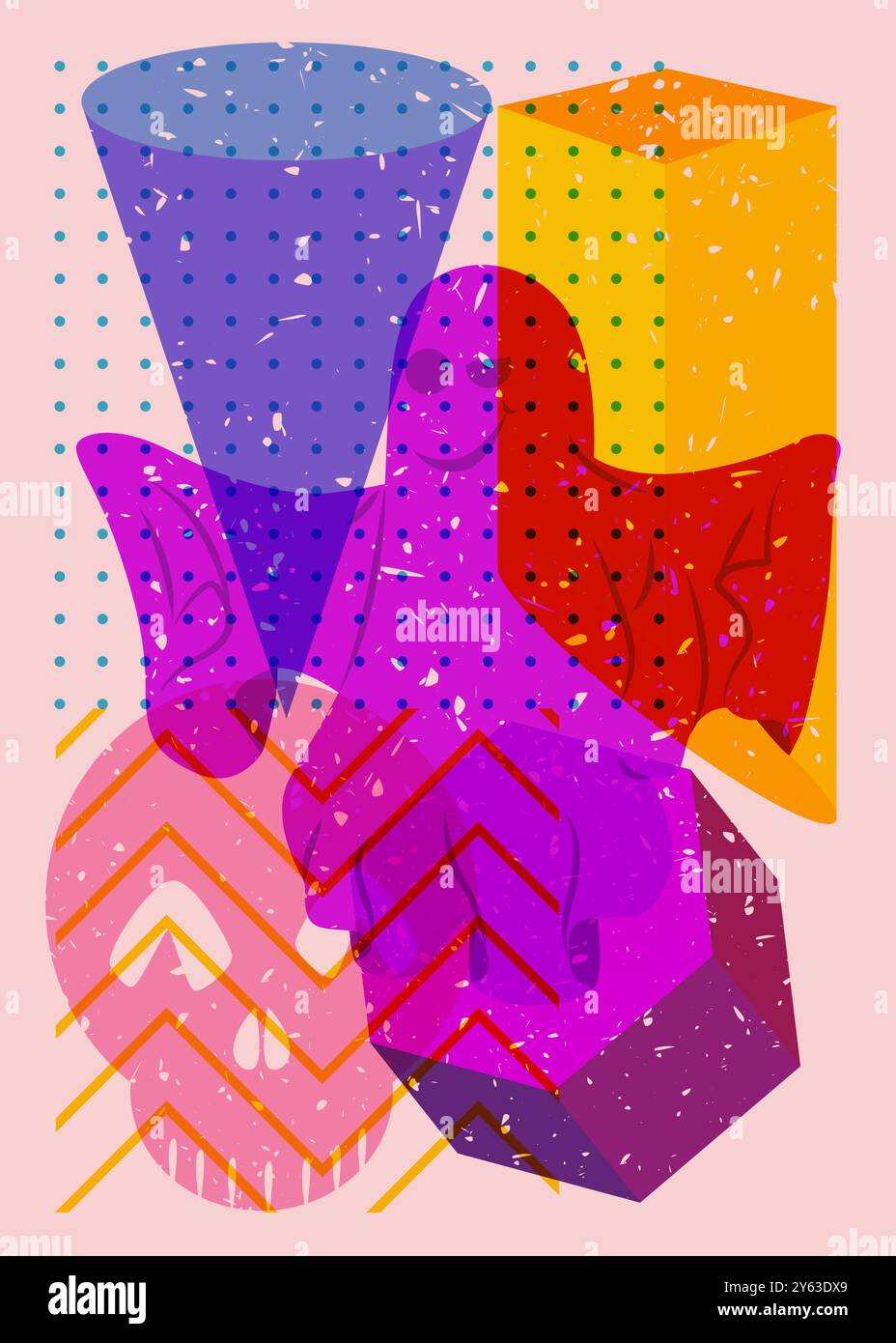 Risograph halloween ghost geometric Stock Vector Images - Alamy