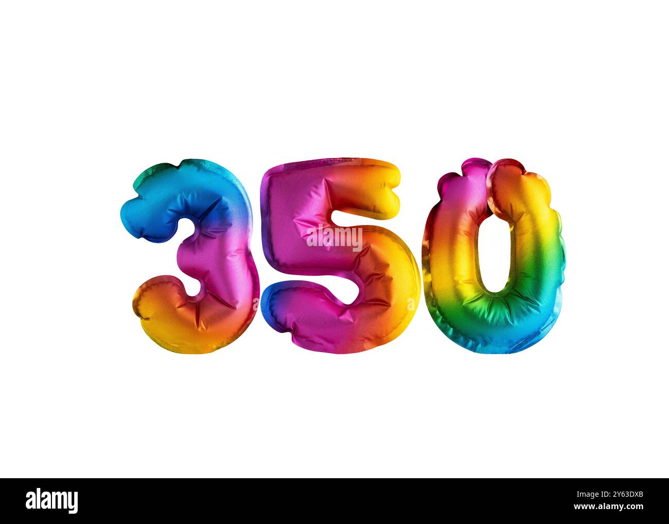 Multicolor balloon number 350 anniversary. Happy birthday ...