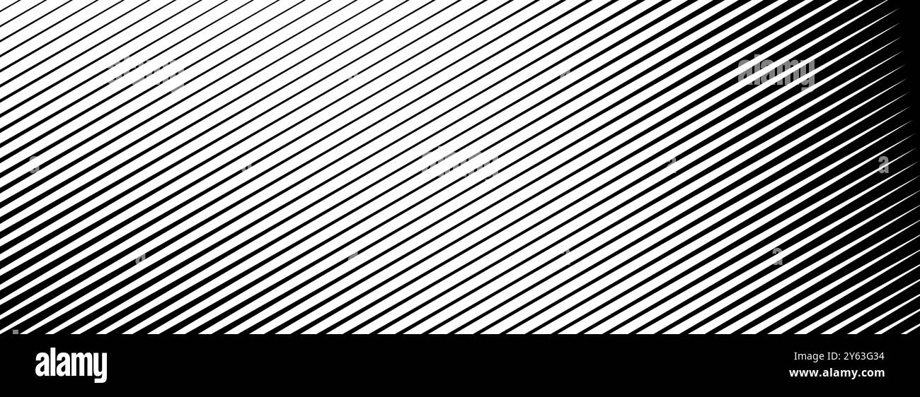 Diagonal line halftone gradation texture. Fade oblique stripe gradient background. Black slanted ...