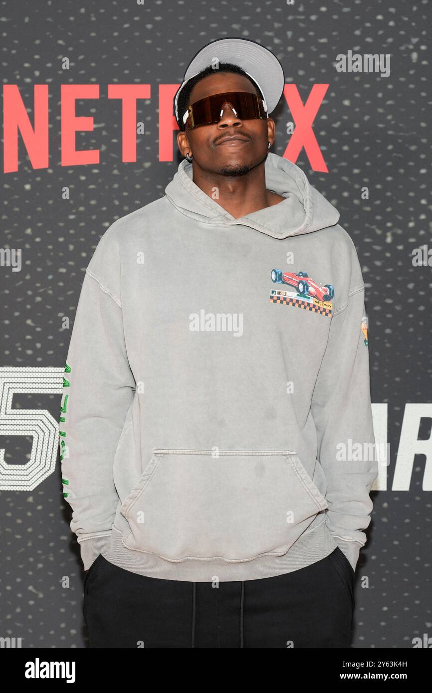 Anthony Edwards arrives at the premiere of "Starting 5" on Monday, Sept ...