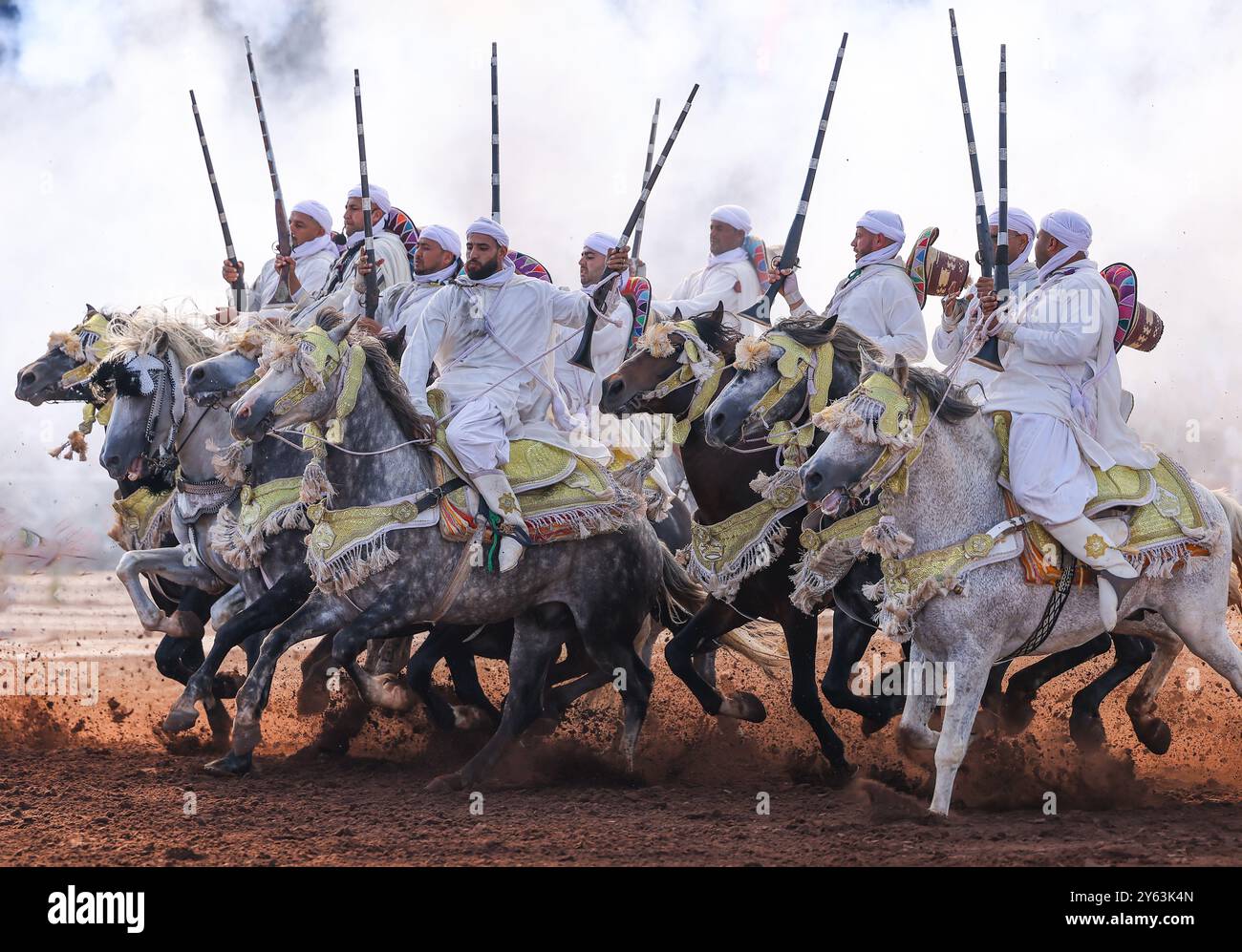 Capturing the intensity of a traditional Moroccan Tbourida, also known ...