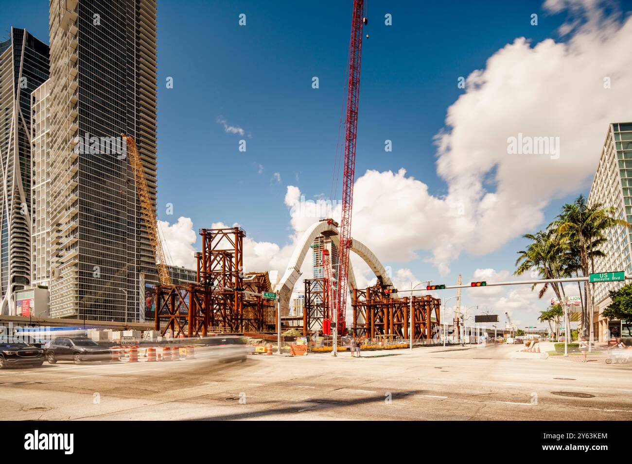 Miami, FL, USA - September 22, 2024: Miami Signature Bridge ...