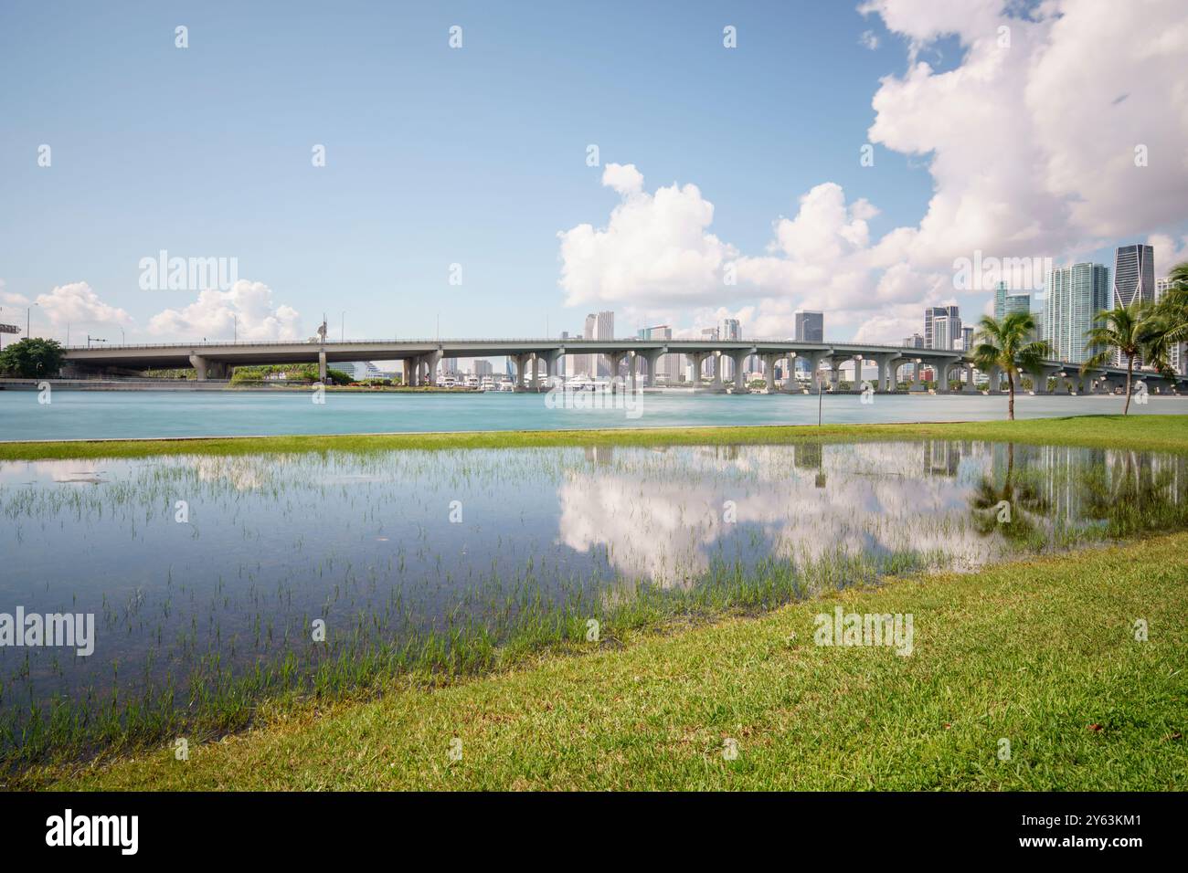 Miami King tide flooding overflow Stock Photo - Alamy