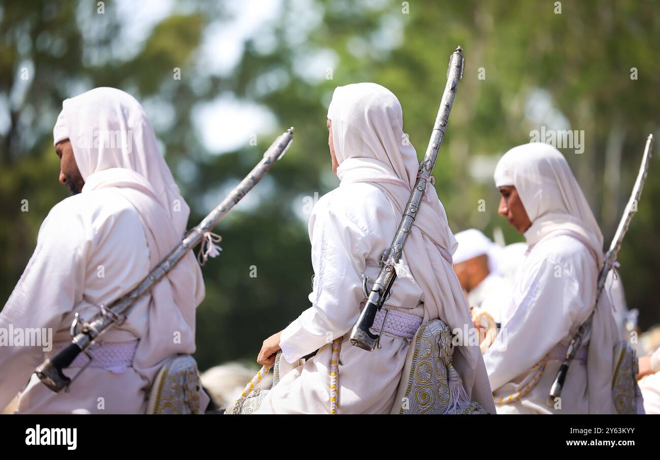Capturing the intensity of a traditional Moroccan Tbourida, also known ...