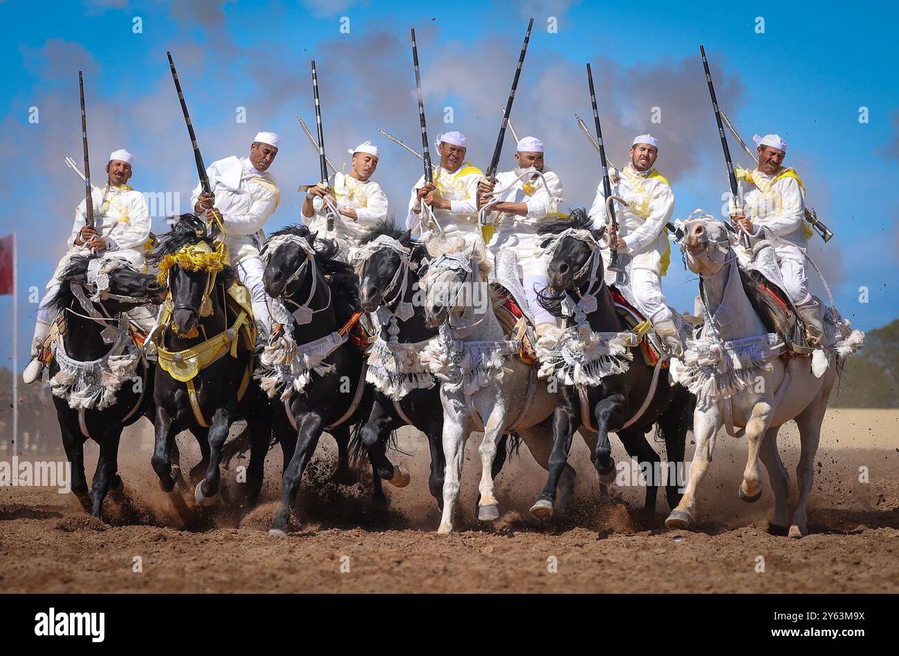 Capturing the intensity of a traditional Moroccan Tbourida, also known ...