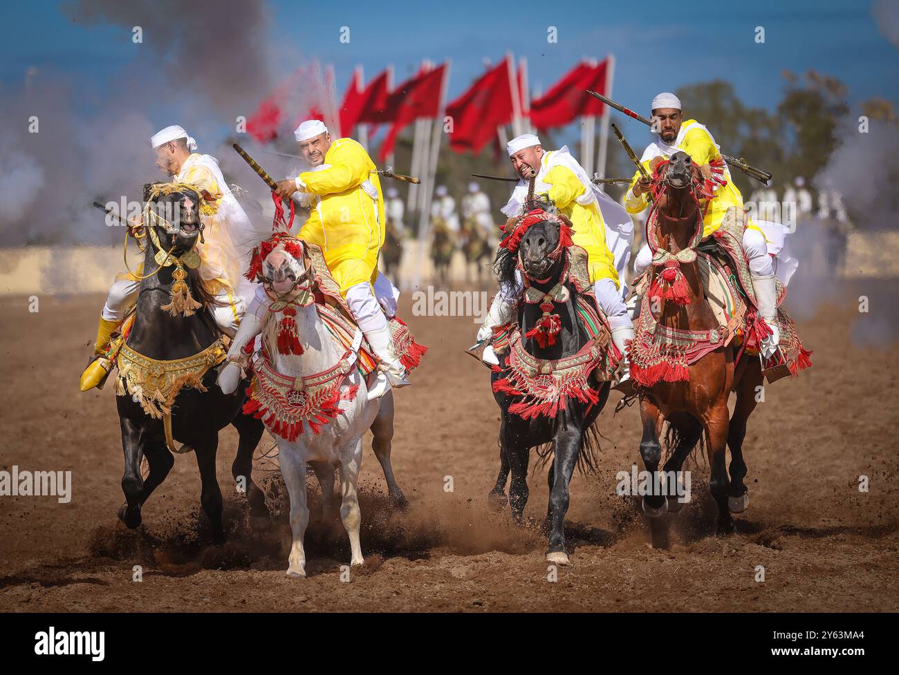 Capturing the intensity of a traditional Moroccan Tbourida, also known ...