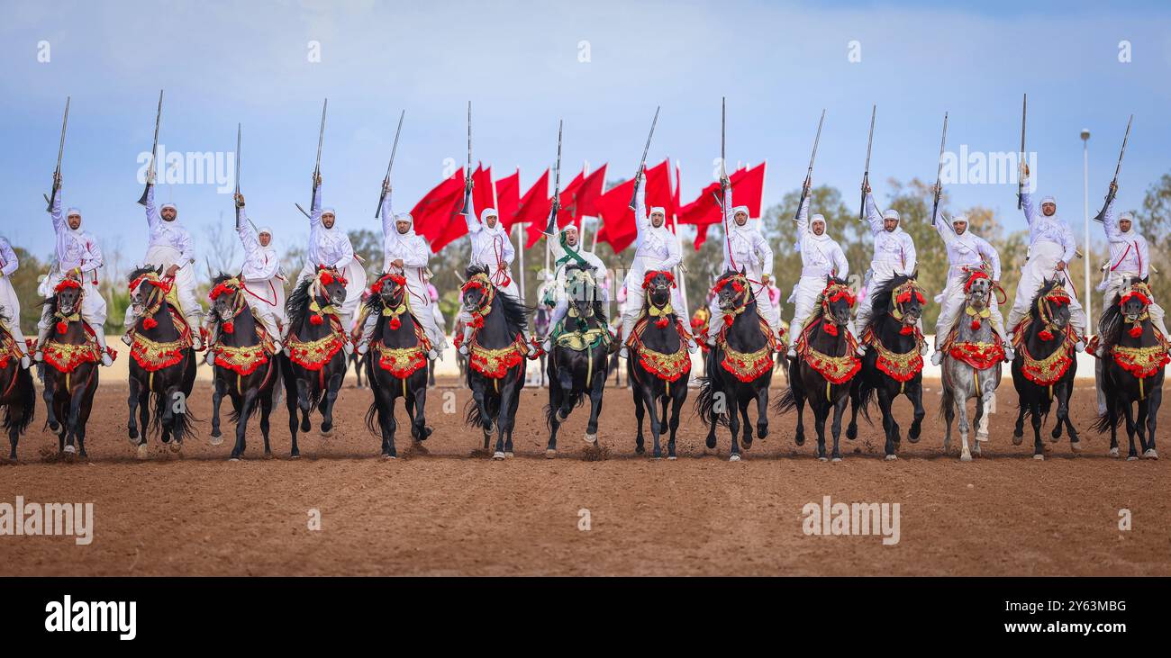 Capturing the intensity of a traditional Moroccan Tbourida, also known ...