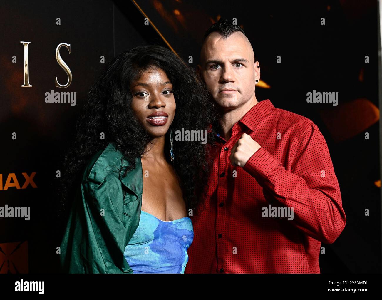 Anthony Patanella, right, and guest attend the premiere of "Megalopolis ...