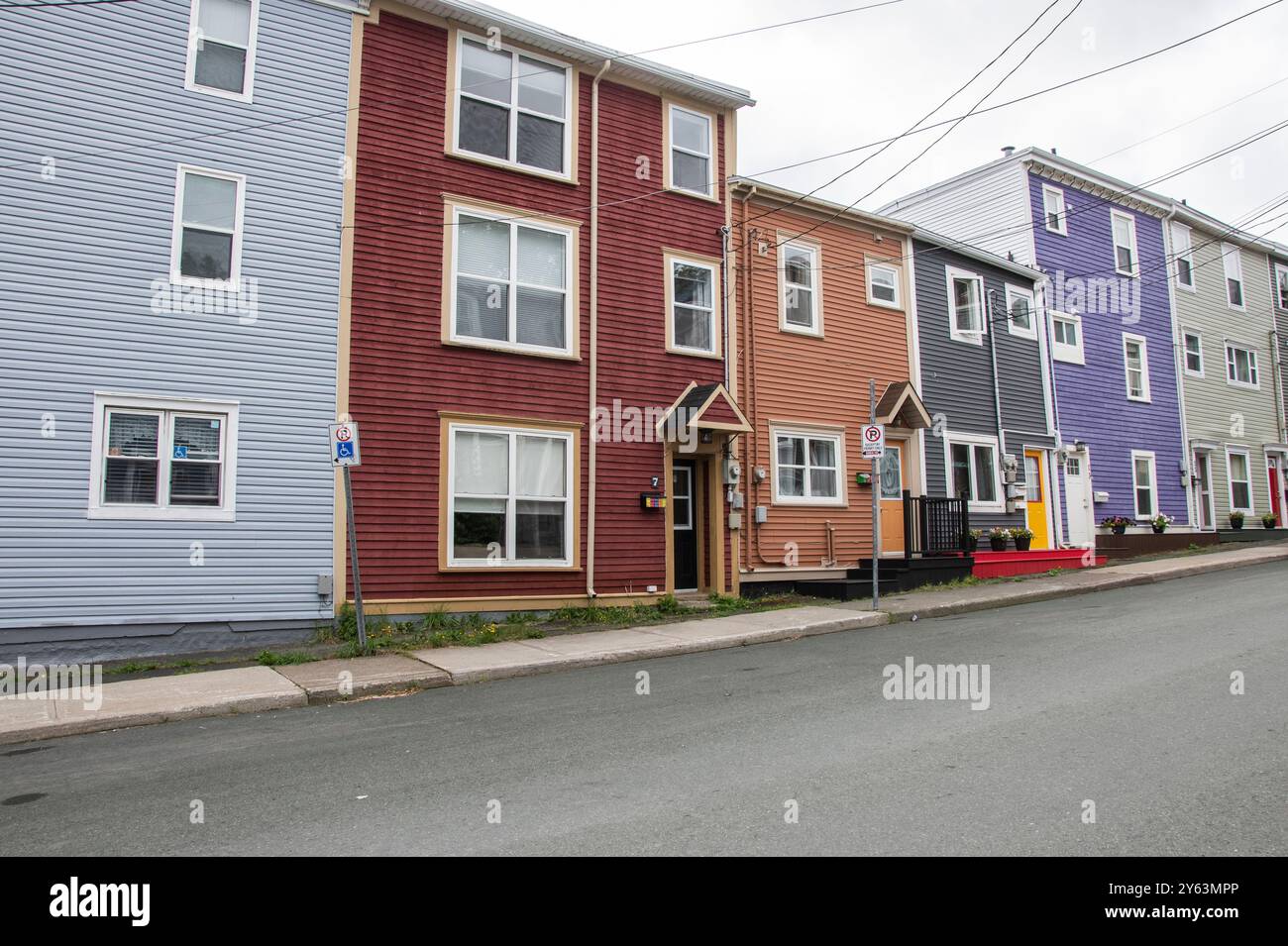 Colorful jellybean row houses in downtown St. John's, Newfoundland ...