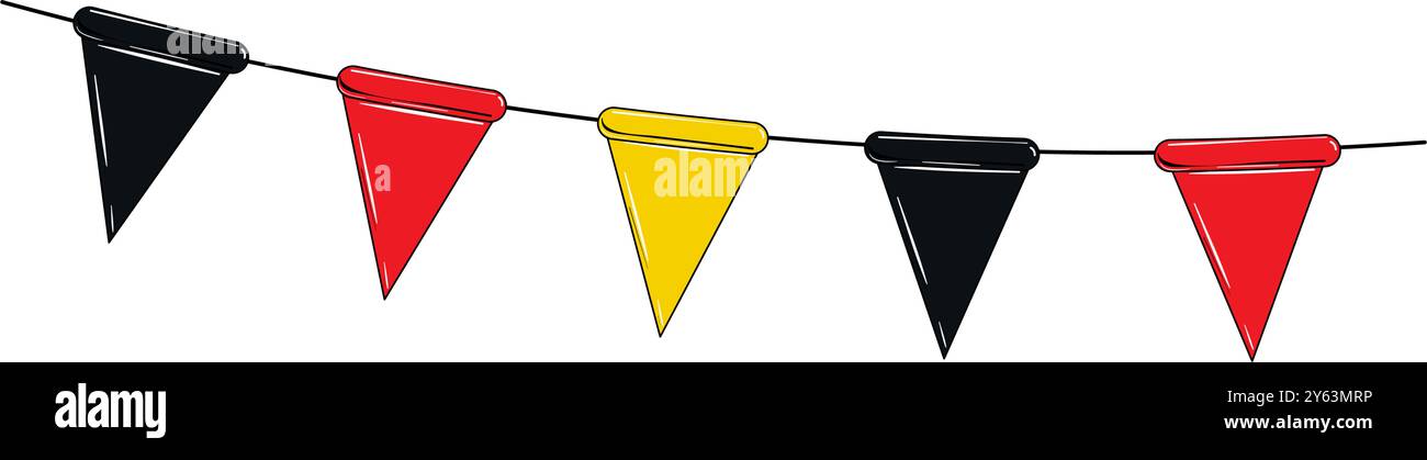 German flag bunting with red, yellow, and black pennants, Vector Stock ...