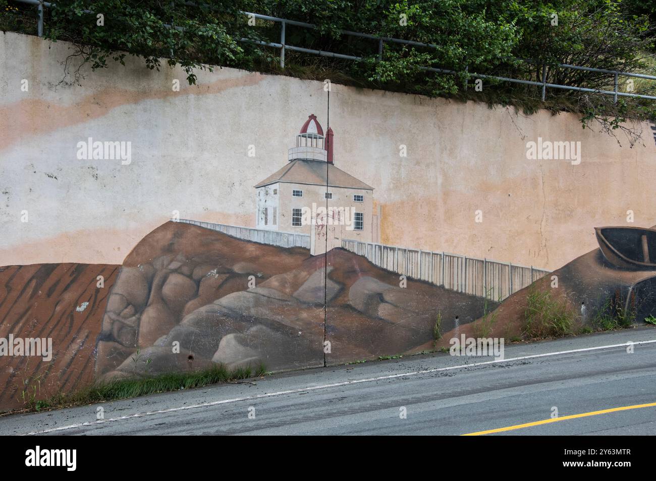 History mural of Cape Spear Lighthouse on Blackhead Road in St. John's ...