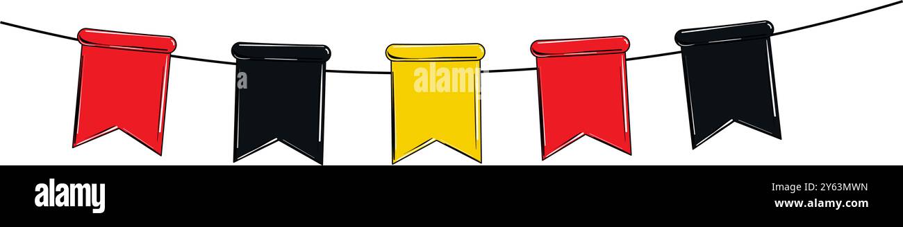 German flag bunting with red, yellow, and black pennants, Vector Stock ...