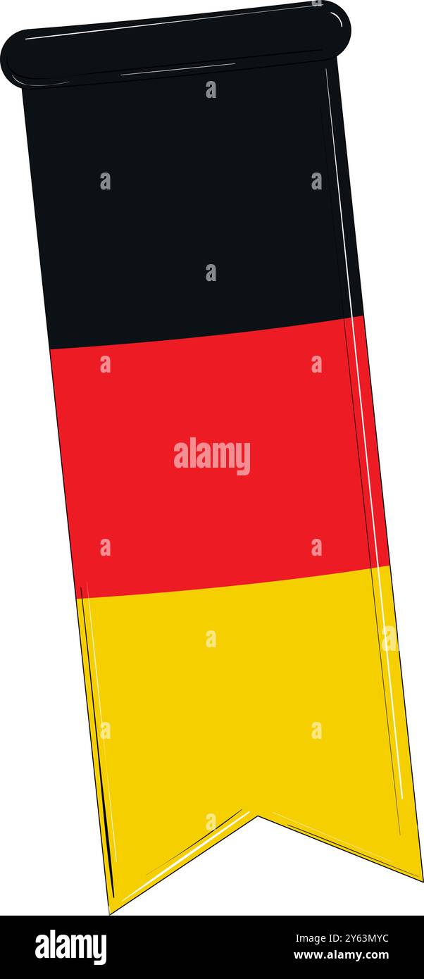 Vertical German flag banner with black, red, and yellow stripes, Vector ...