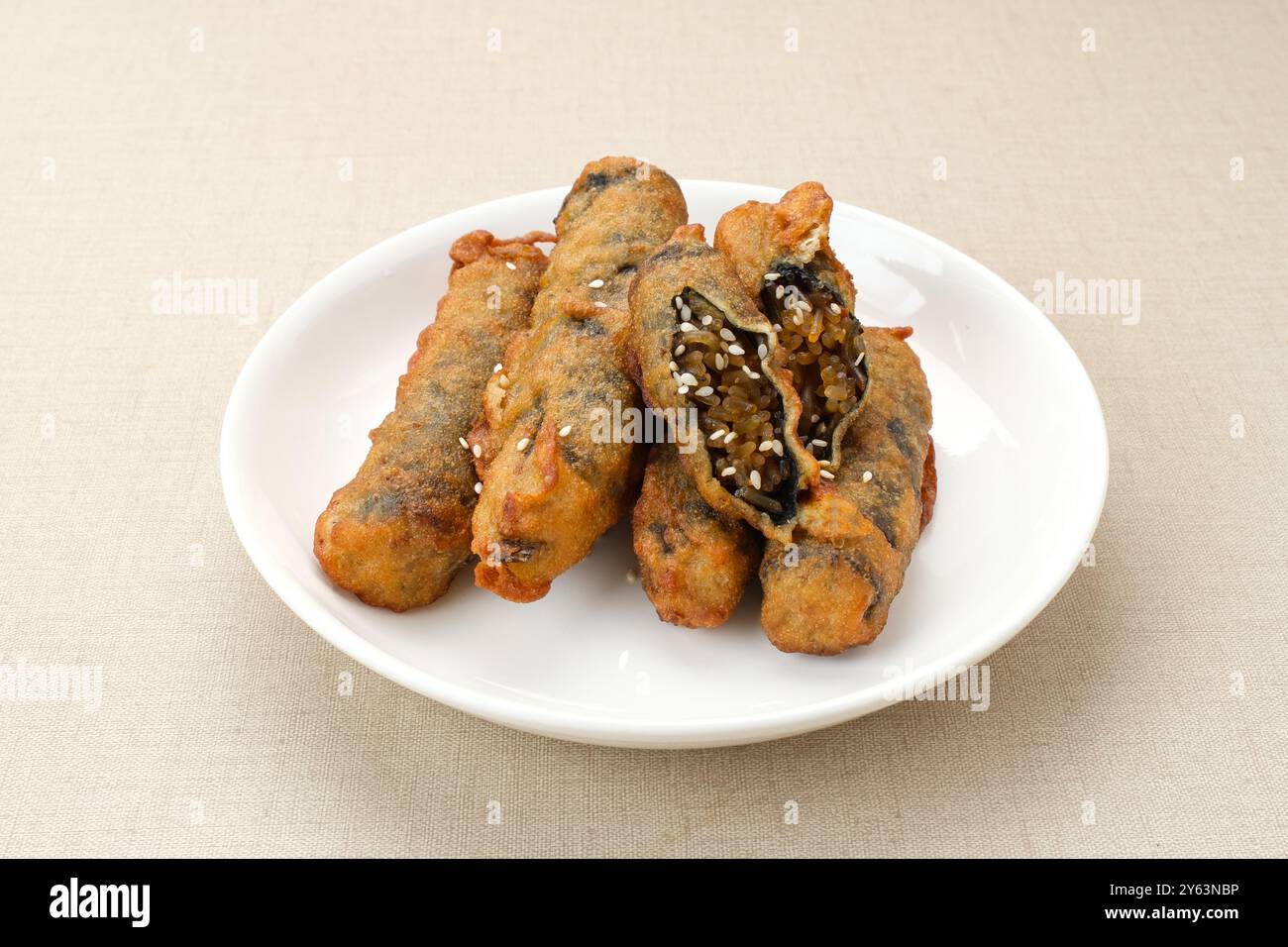 Gimmari or Kimmari, made from seaweed rolls filled with vermicelli or ...