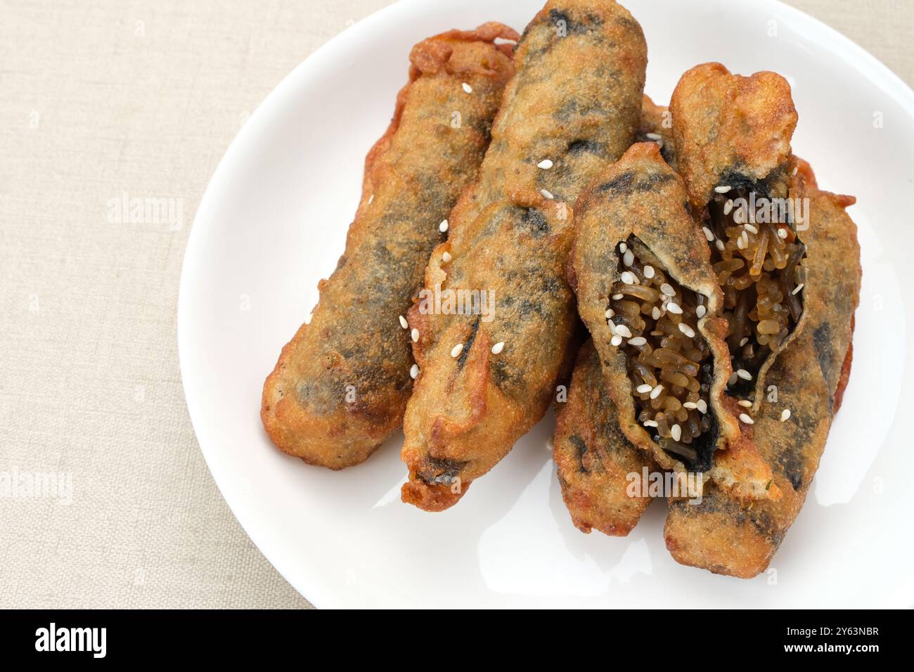 Gimmari or Kimmari, made from seaweed rolls filled with vermicelli or ...
