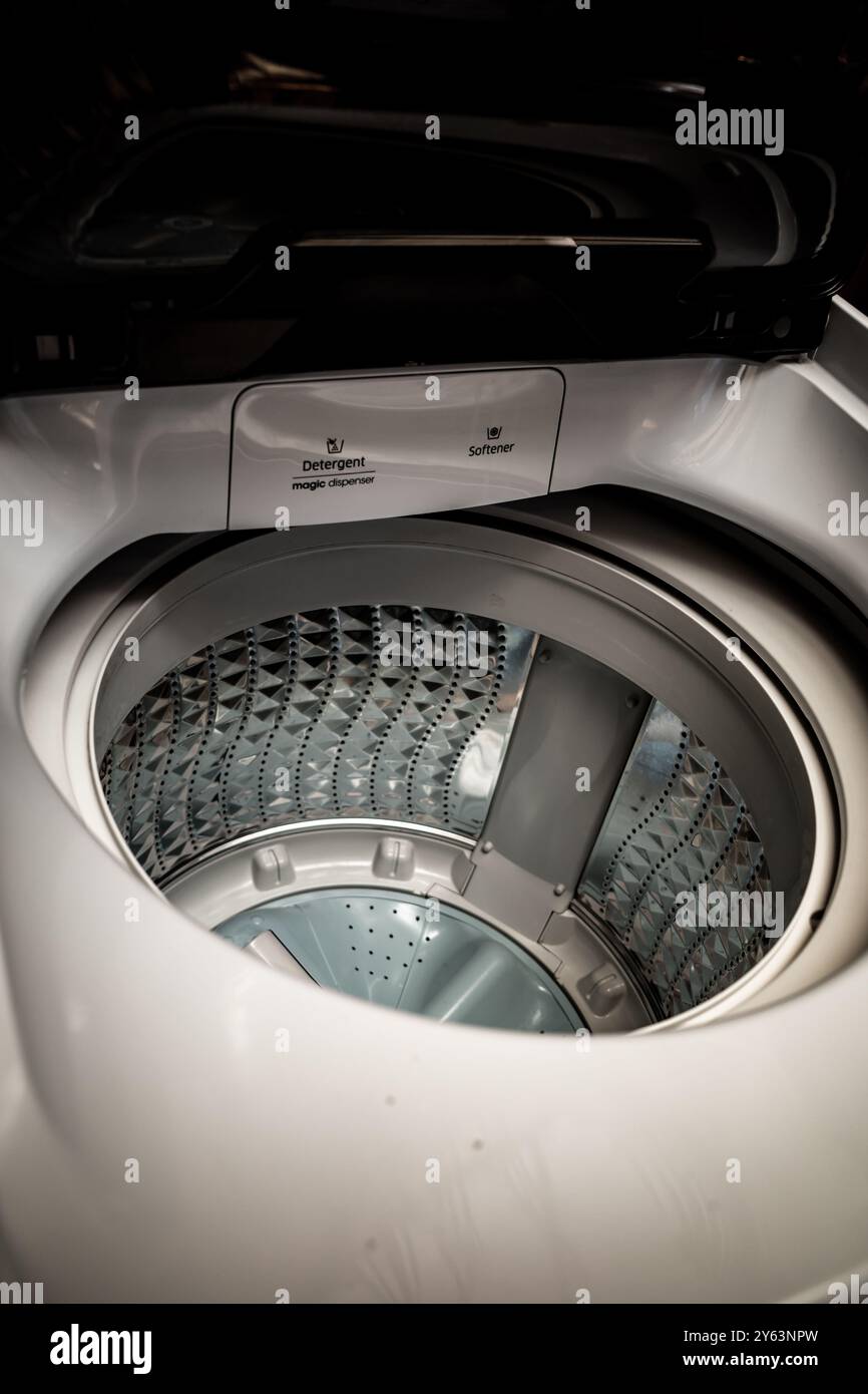 Detergent and softener tray inside a top load washing machine Stock ...