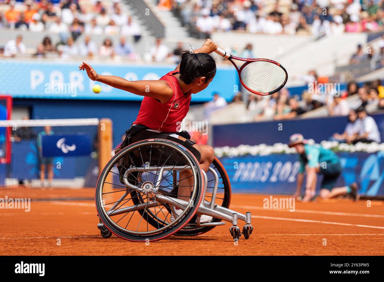 Yui Kamiji of Japan during the Women’s Wheelchair Tennis gold medal ...