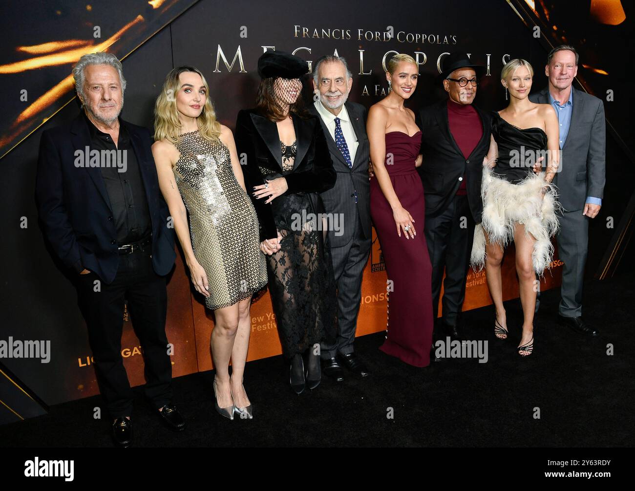 Dustin Hoffman, from left, Chloe Fineman, Aubrey Plaza, Francis Ford Coppola, Nathalie Emmanuel ...