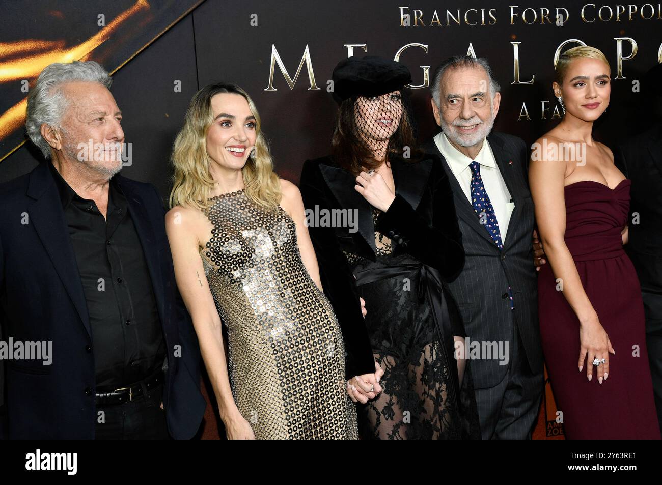 Dustin Hoffman, left, Chloe Fineman, Aubrey Plaza, Francis Ford Coppola and Nathalie Emmanuel ...