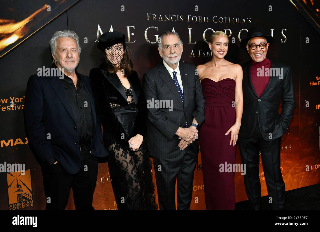 Dustin Hoffman, left, Aubrey Plaza, Francis Ford Coppola, Nathalie Emmanuel and Giancarlo ...