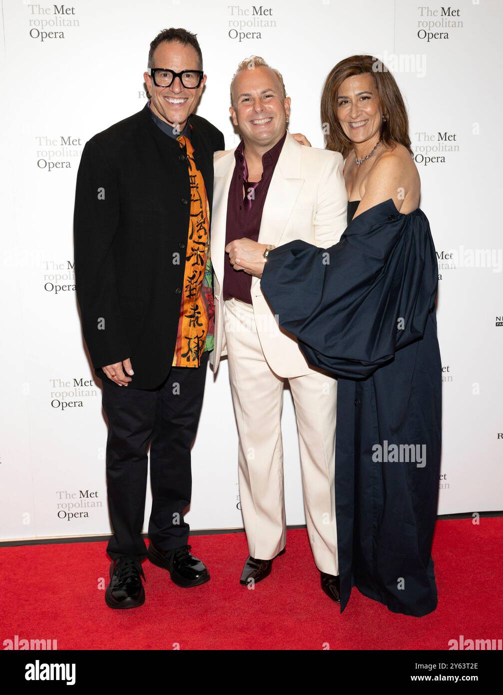 Michael Mayer, from left, Yannick Nézet-Séguin, and Jeanine Tesori ...