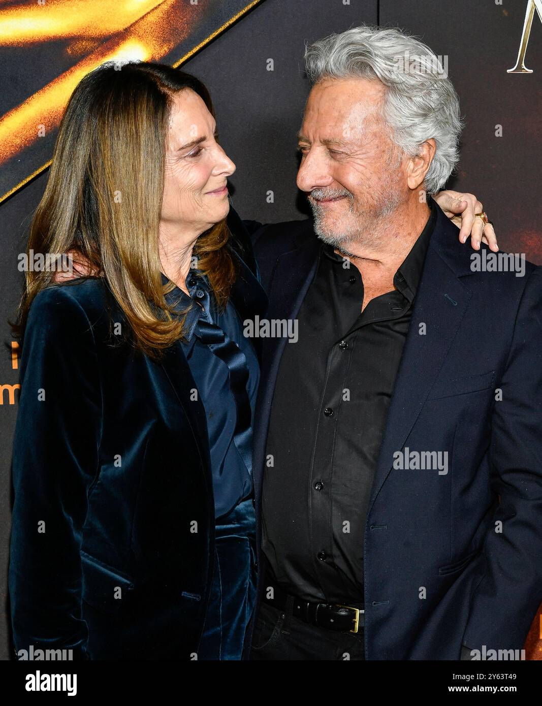 Dustin Hoffman, right, and wife Lisa Hoffman attend the premiere of "Megalopolis" at AMC Lincoln ...