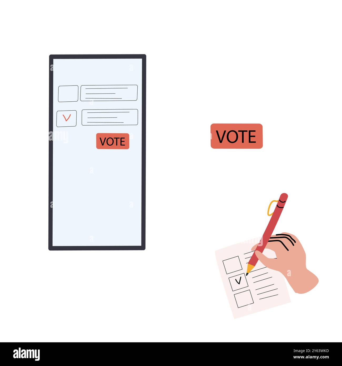vector illustration - people voting in USA. Election concept design ...