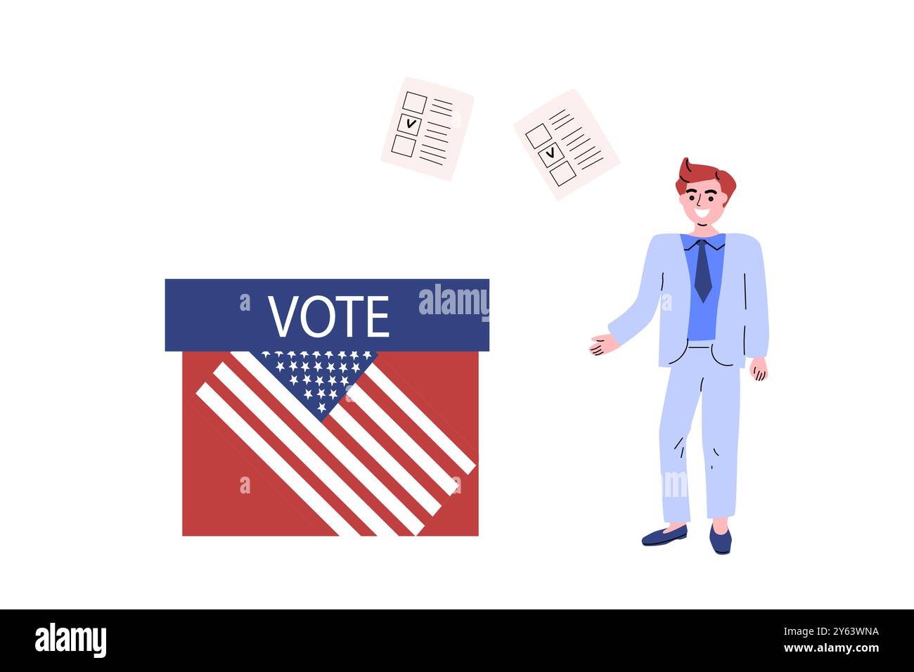 vector illustration - people voting in USA. Election concept design ...