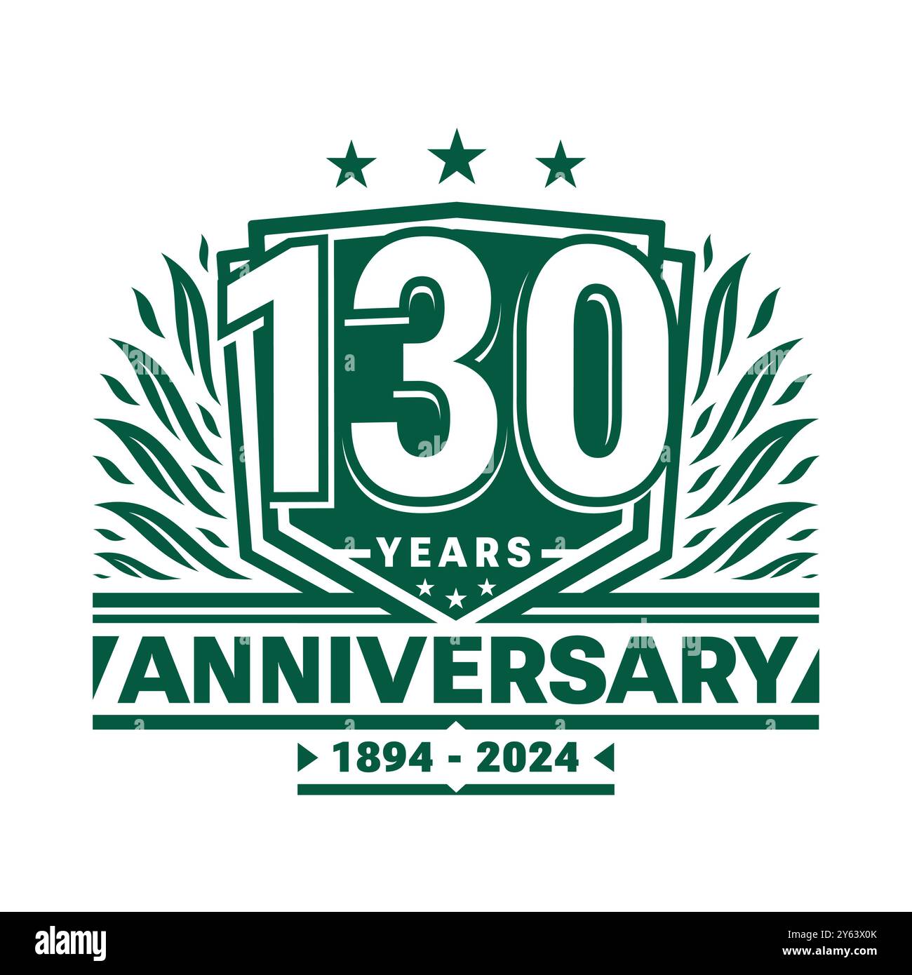 130 years anniversary celebration shield design template. 130th ...