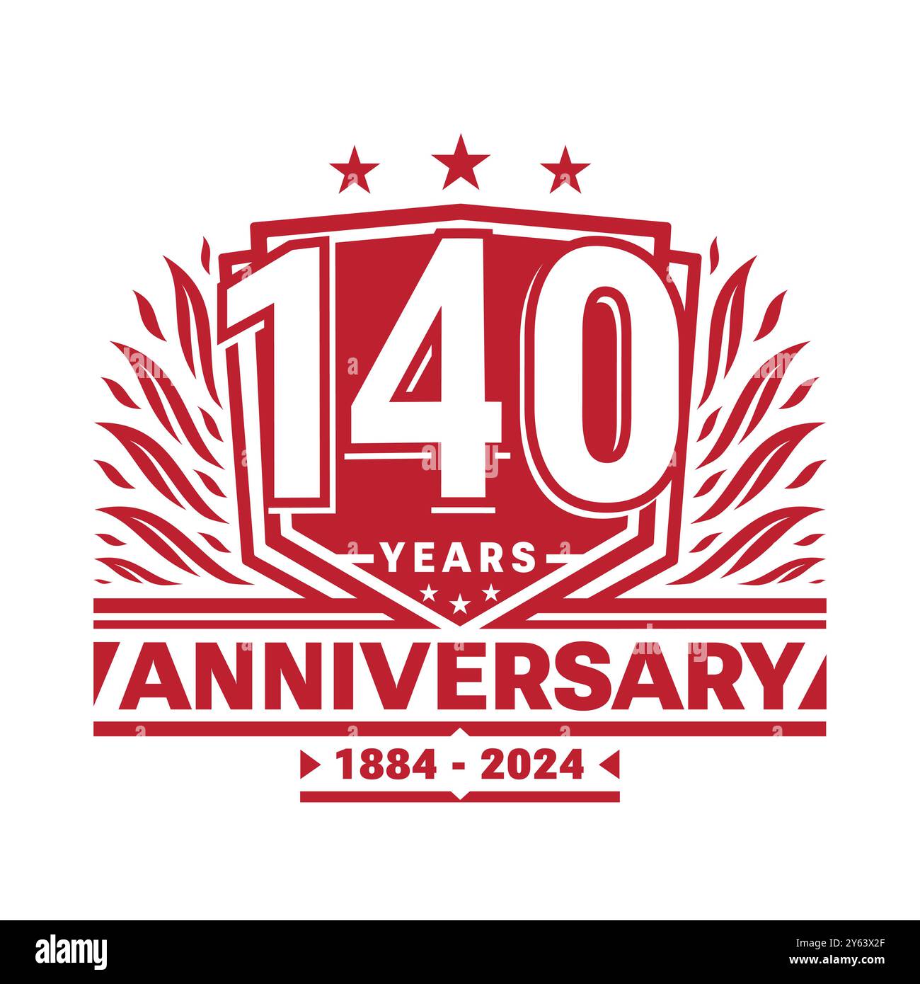 140 years anniversary celebration shield design template. 140thth ...
