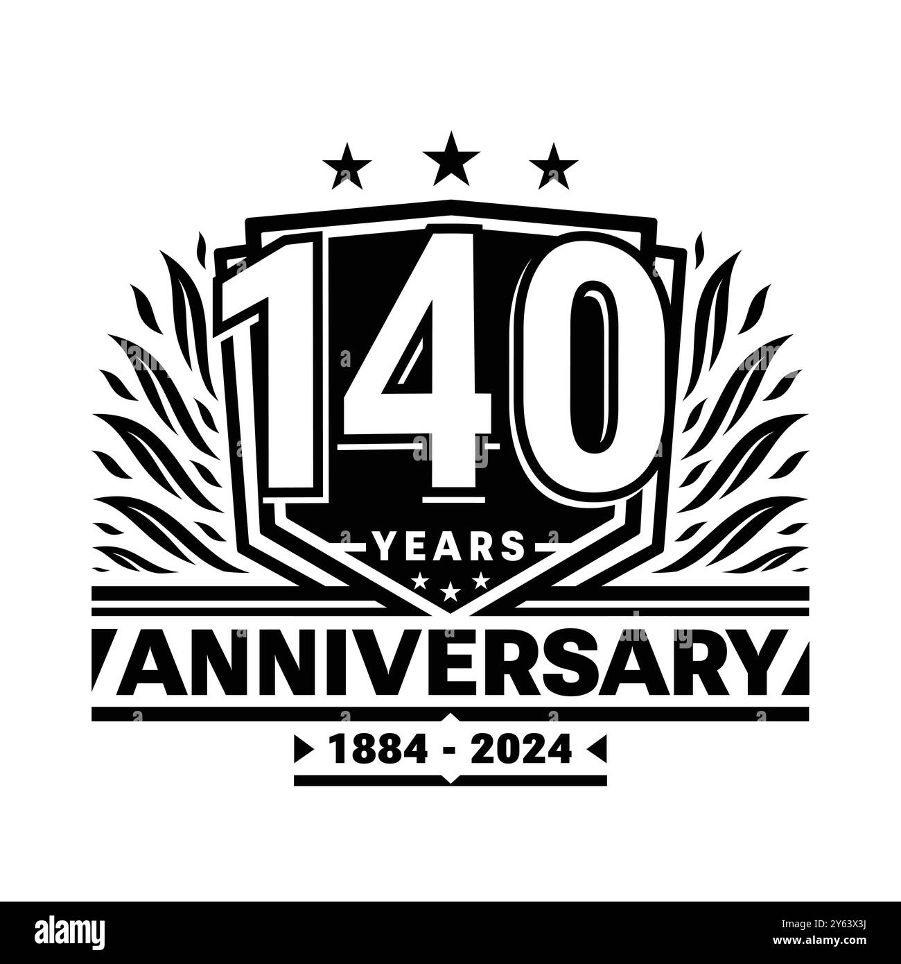 140 years anniversary celebration shield design template. 140thth ...