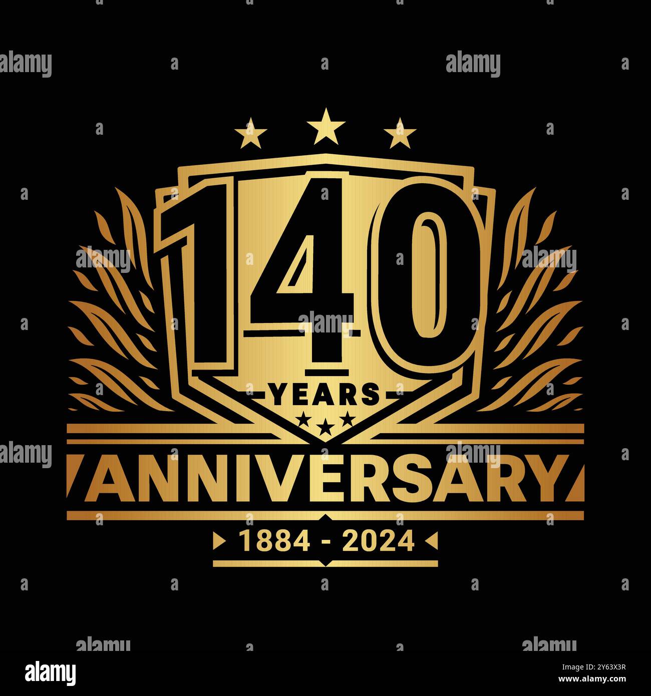 140 years anniversary celebration shield design template. 140thth ...