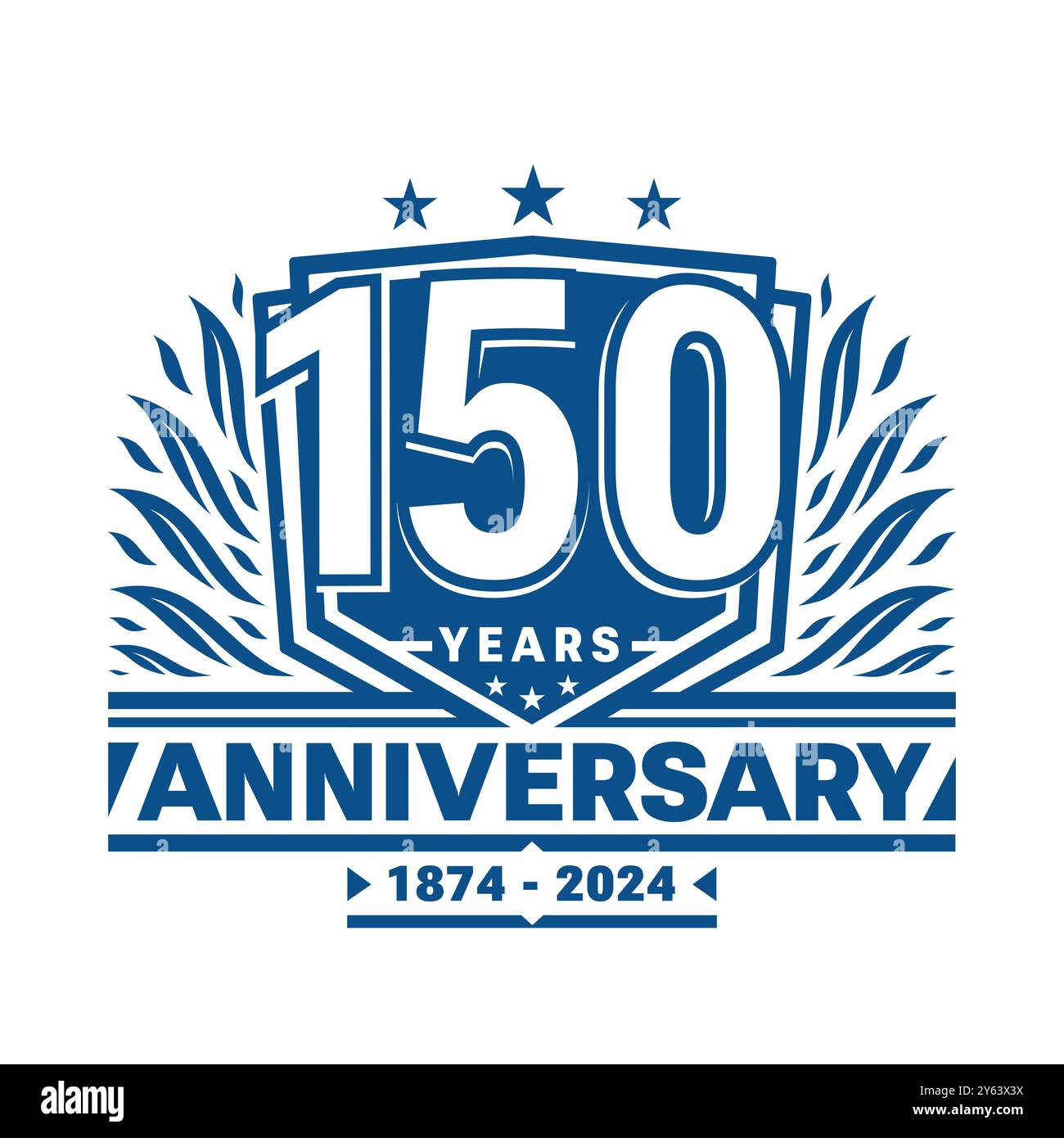 150 years anniversary celebration shield design template. 150th ...