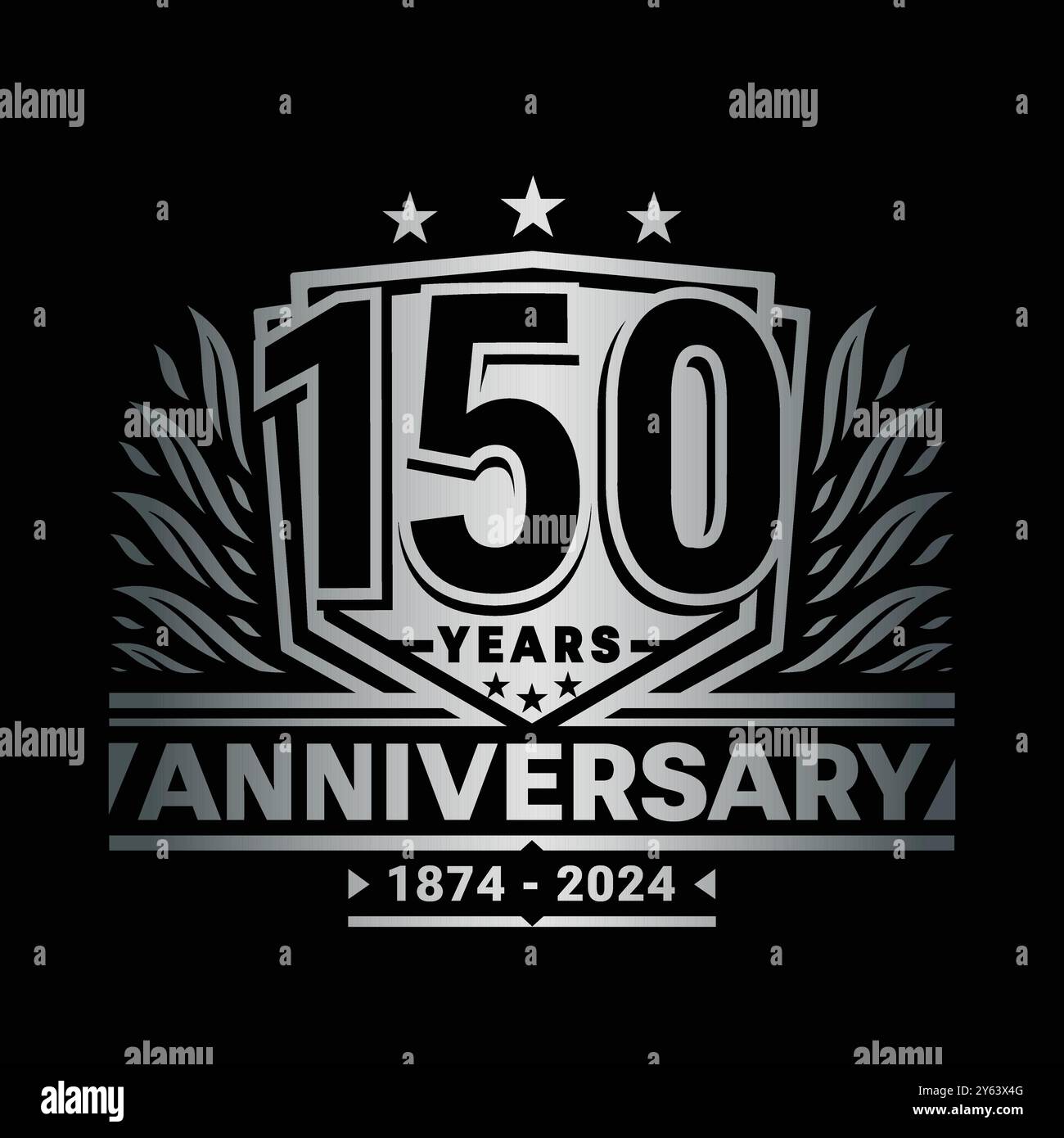 150 years anniversary celebration shield design template. 150th ...