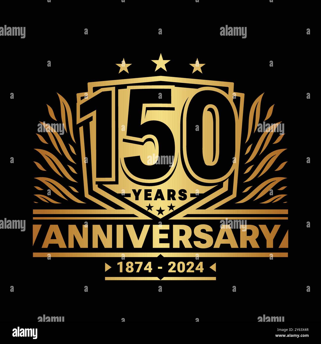 150 years anniversary celebration shield design template. 150th ...