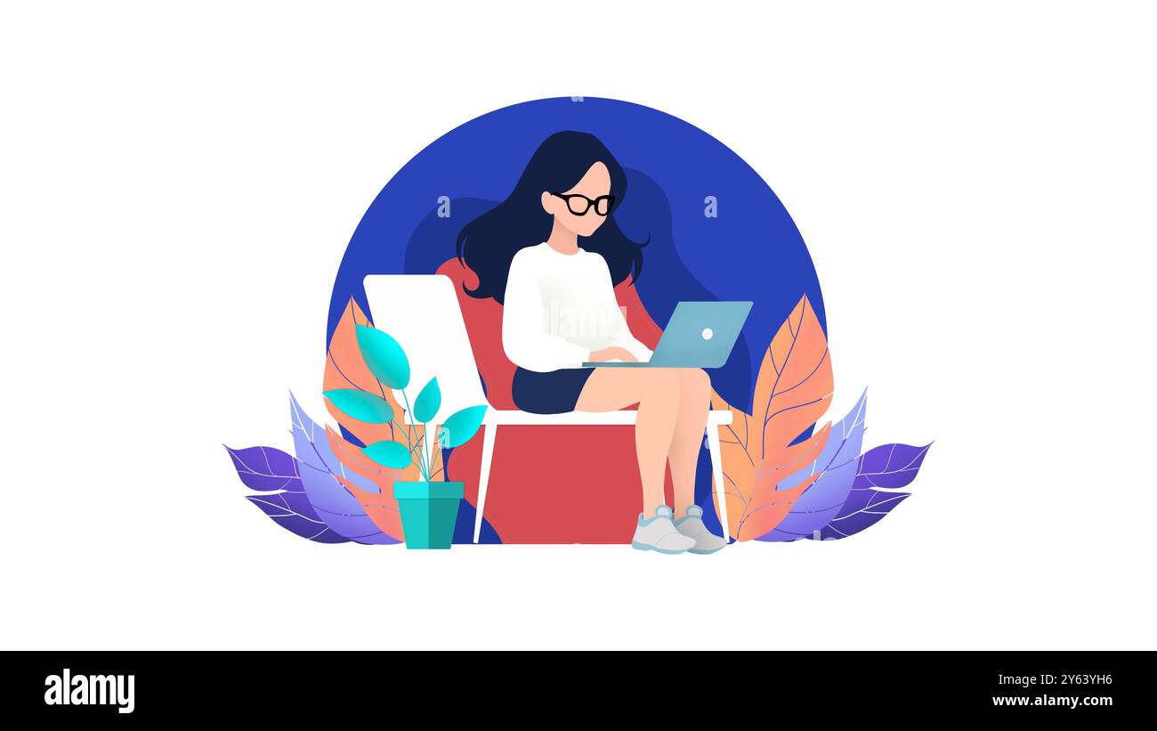 Girl study from home Cut Out Stock Images & Pictures - Alamy