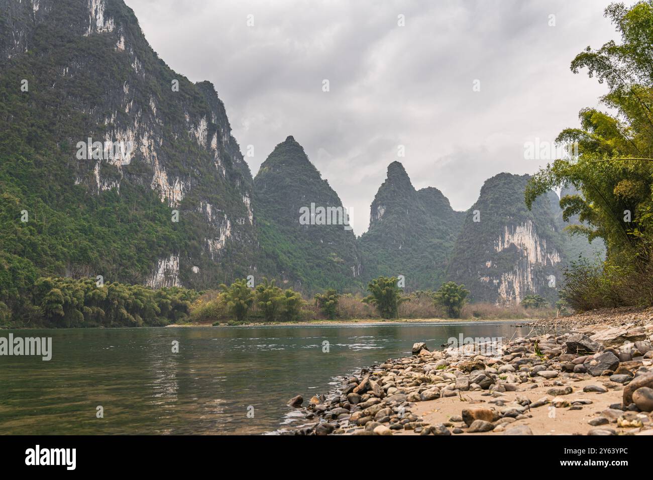 Unique and spectacular karst landforms in Yangzhou, Guilin, China. Copy ...