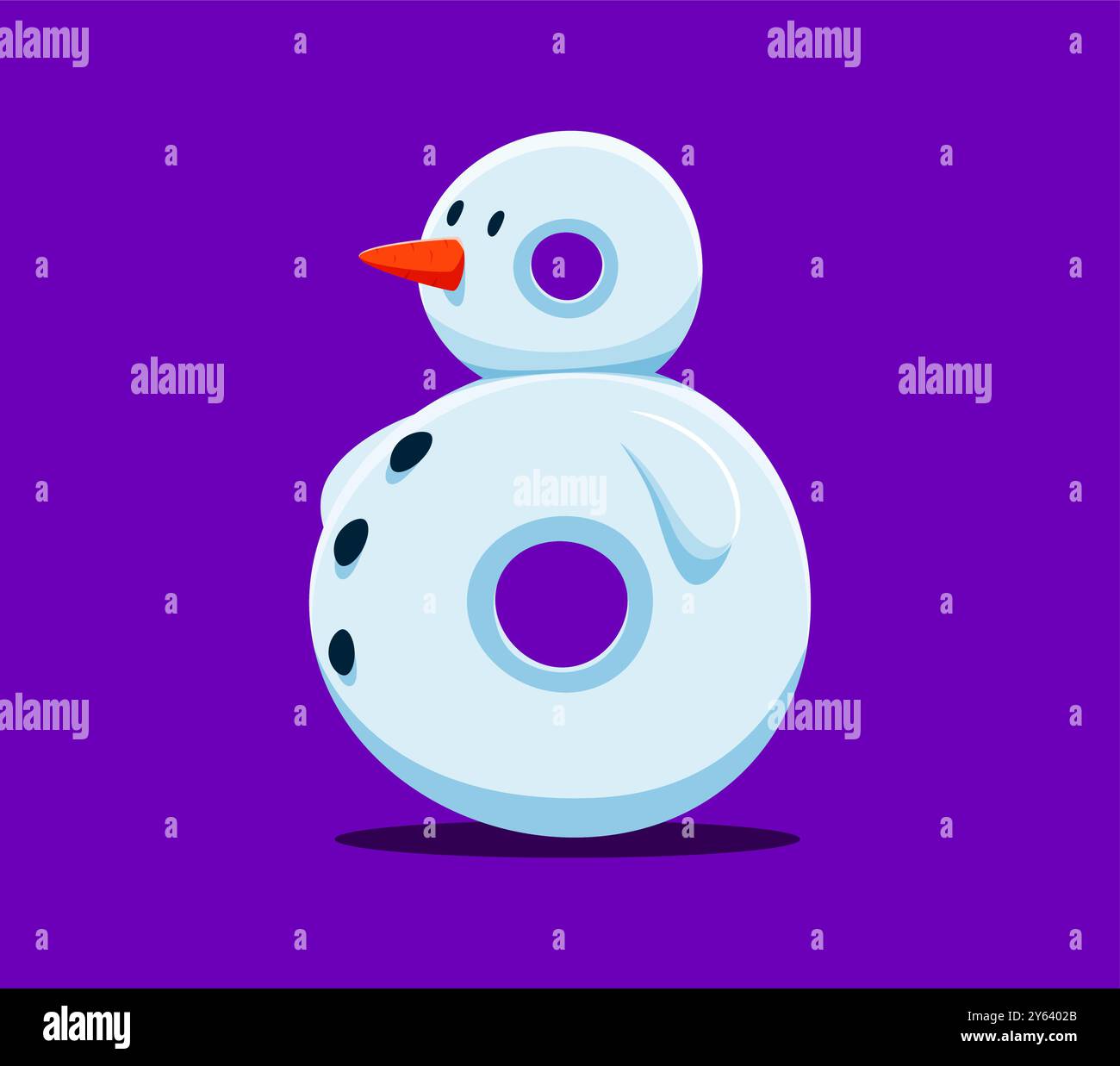 Christmas font or Xmas alphabet number 8 as cartoon snowman for festive ...