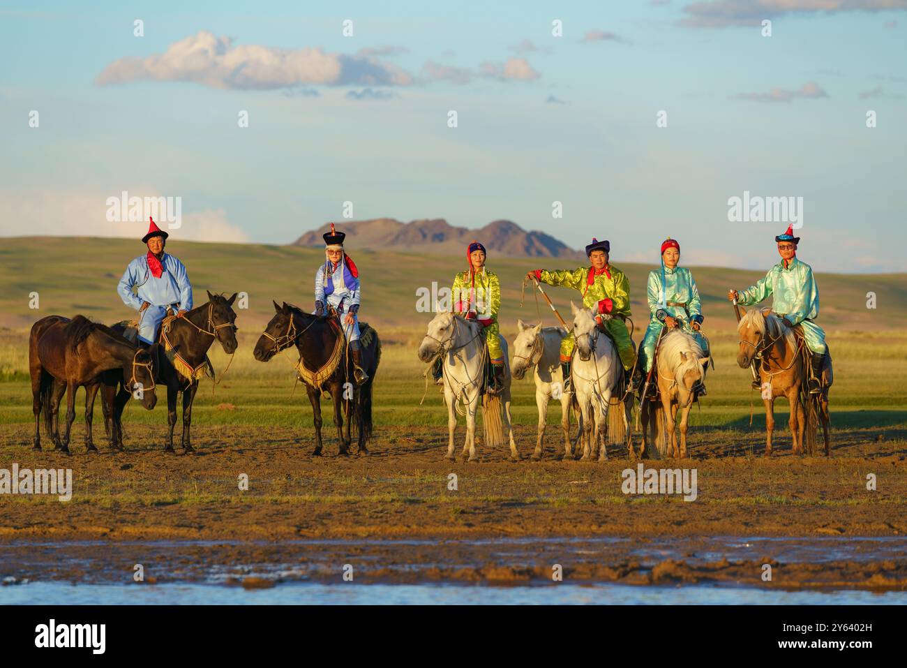 Zavkhan, Mongolia. 20th Jul, 2024. 1st, 2nd, 3rd place in the competition of double riders ...