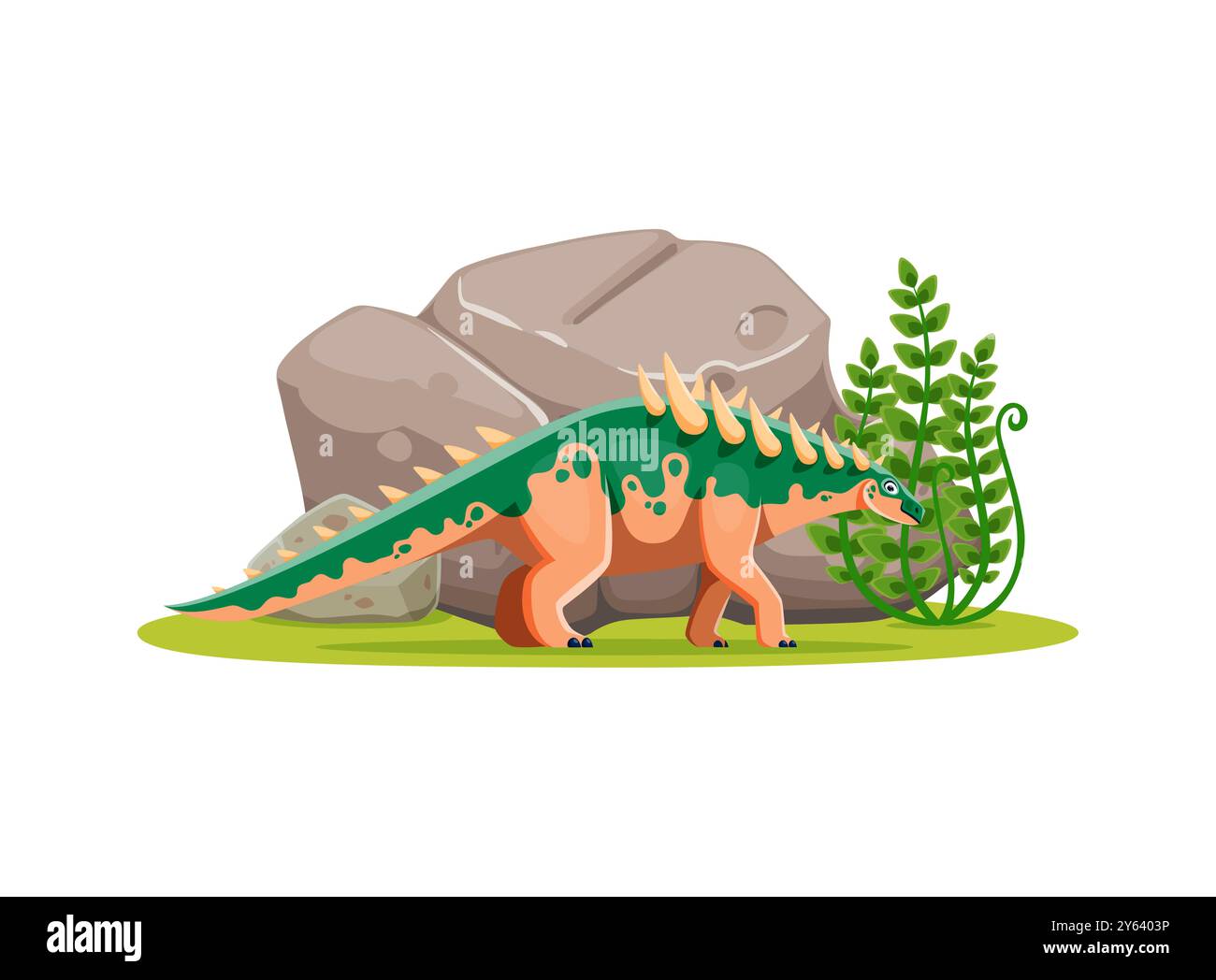 Cartoon prehistoric polacanthus dinosaur character. Isolated vector ...