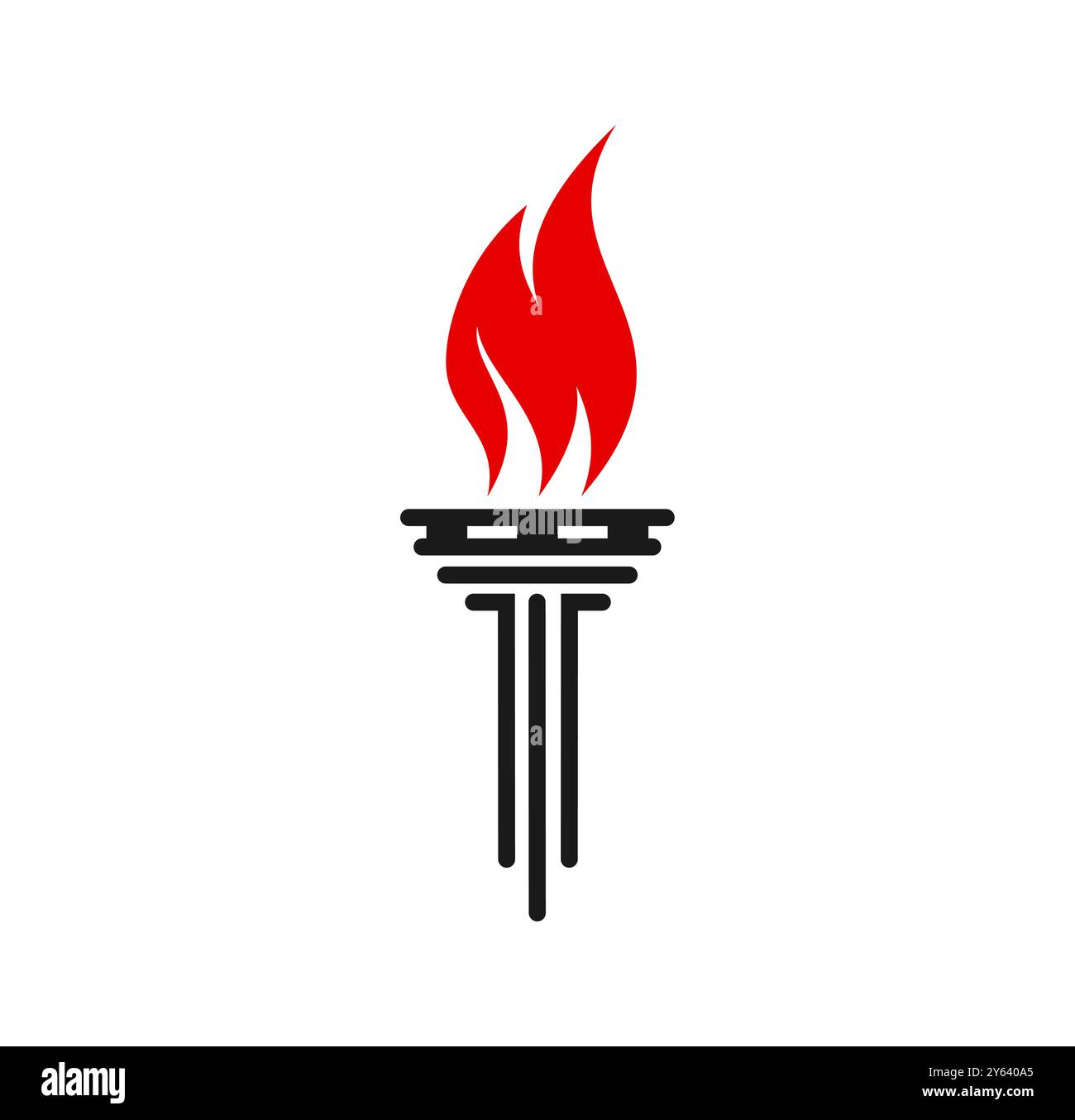 Torch flame icon. Victory and freedom, liberty and champion fire ...