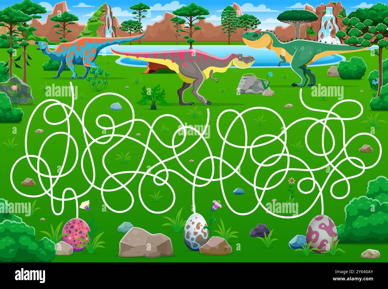 Labyrinth maze game, help to prehistoric dinosaur mother find her own ...